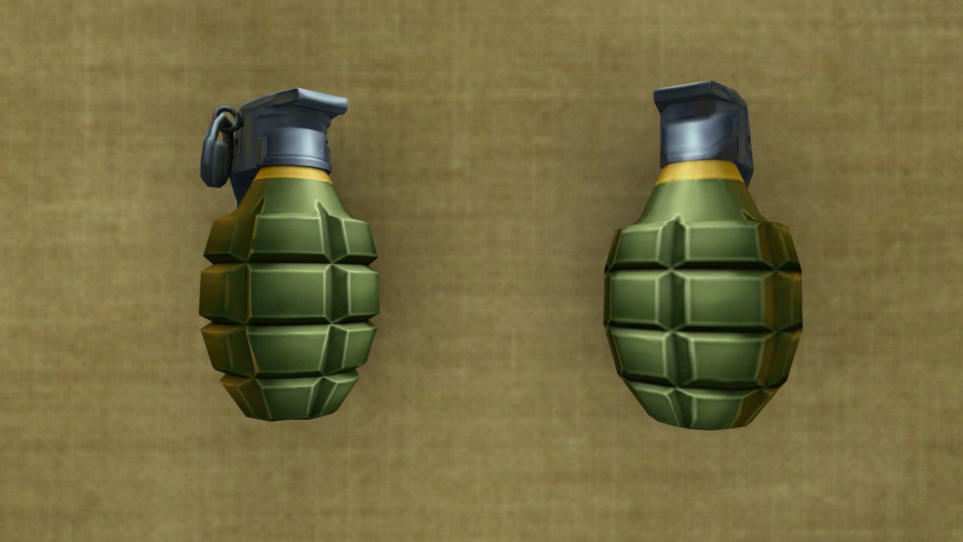 Hand-Painted Mk-2 (American) Grenade Model - 3D model by GrunoKromer ...