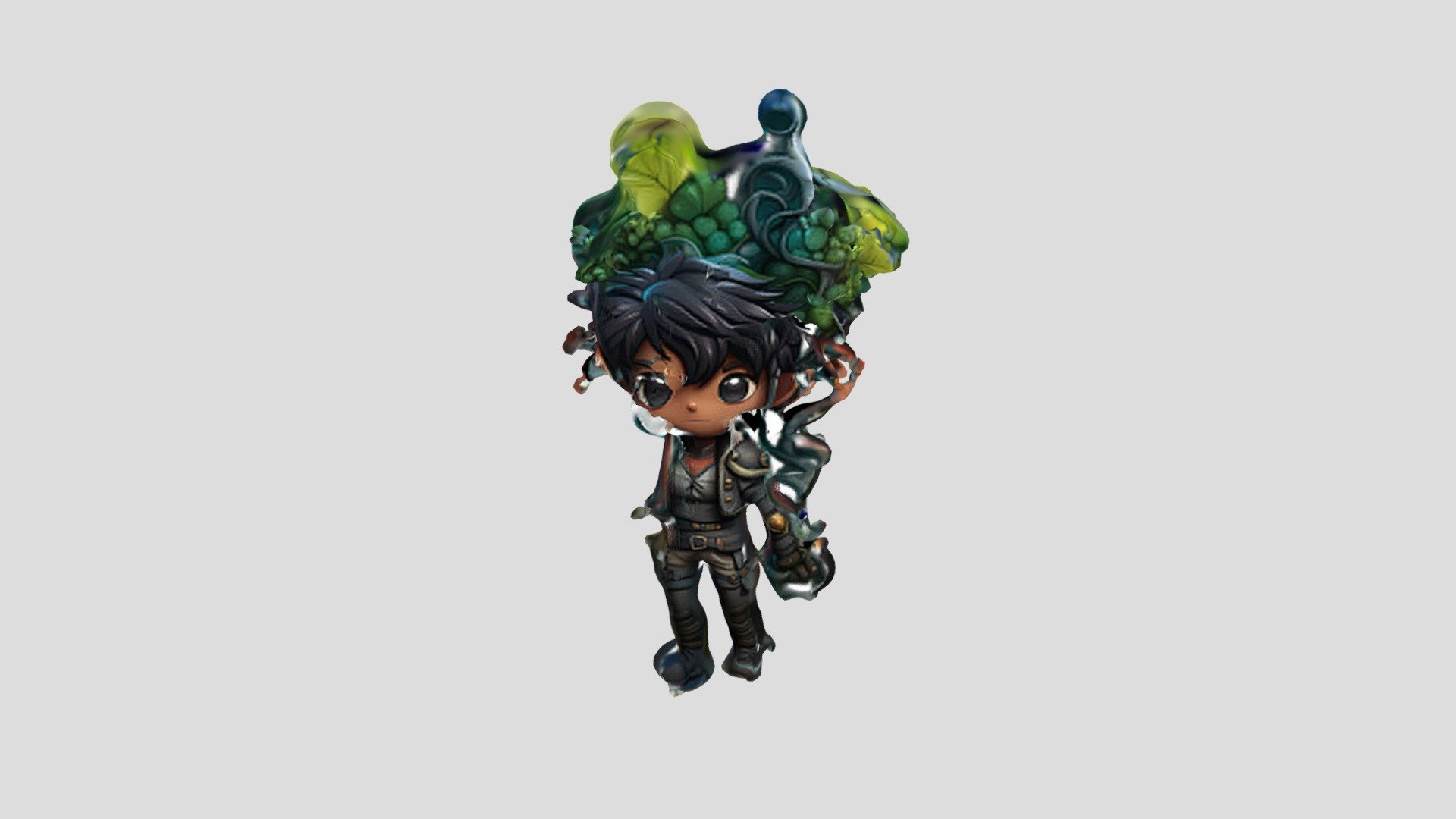 Chibi-style illustration of a man in a black su - Download Free 3D ...