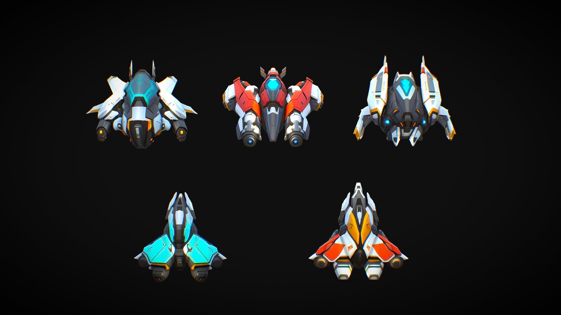 5 SpaceShips Set - Buy Royalty Free 3D model by jasoncroukamp [7d2e4c6] - Sketchfab Store