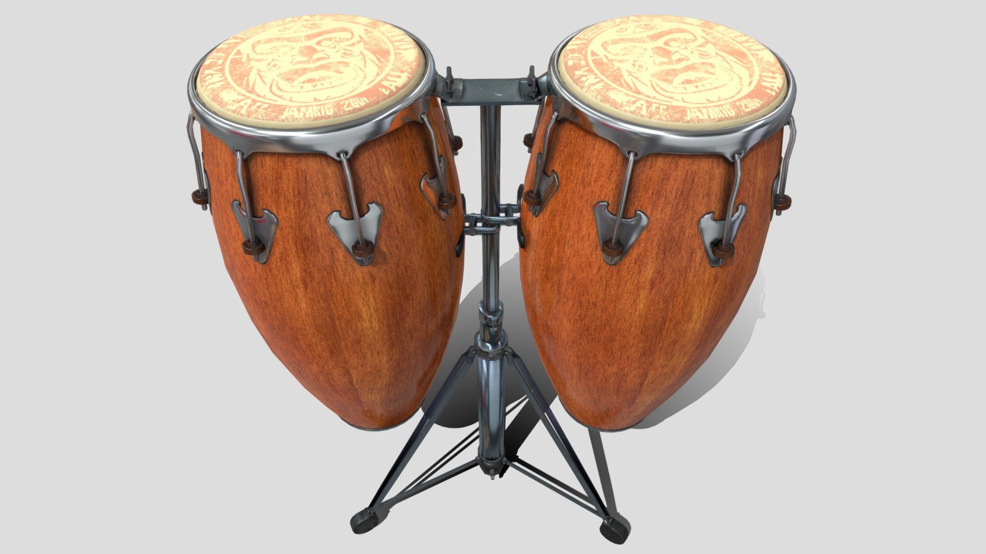 Conga Drum Set w/ Stand 🥁 - Buy Royalty Free 3D model by Glowbox 3D ...