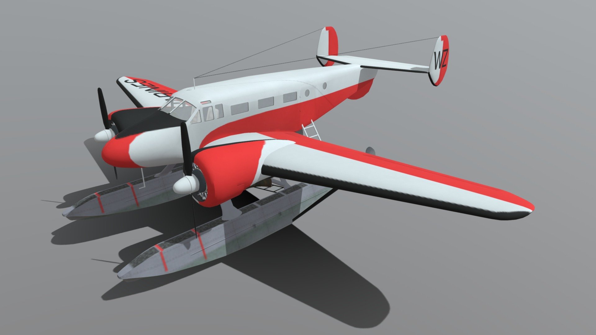 Beechcraft C18 S Floats version - Download Free 3D model by helijah ...
