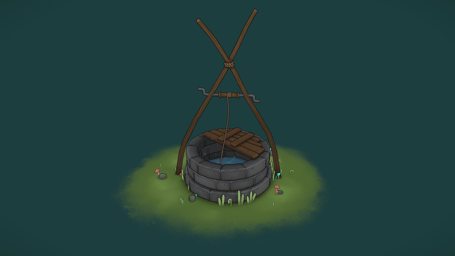 Stylized Well - 3D model by Shelby Merrill (@polygoth) [7d3b9d7 ...