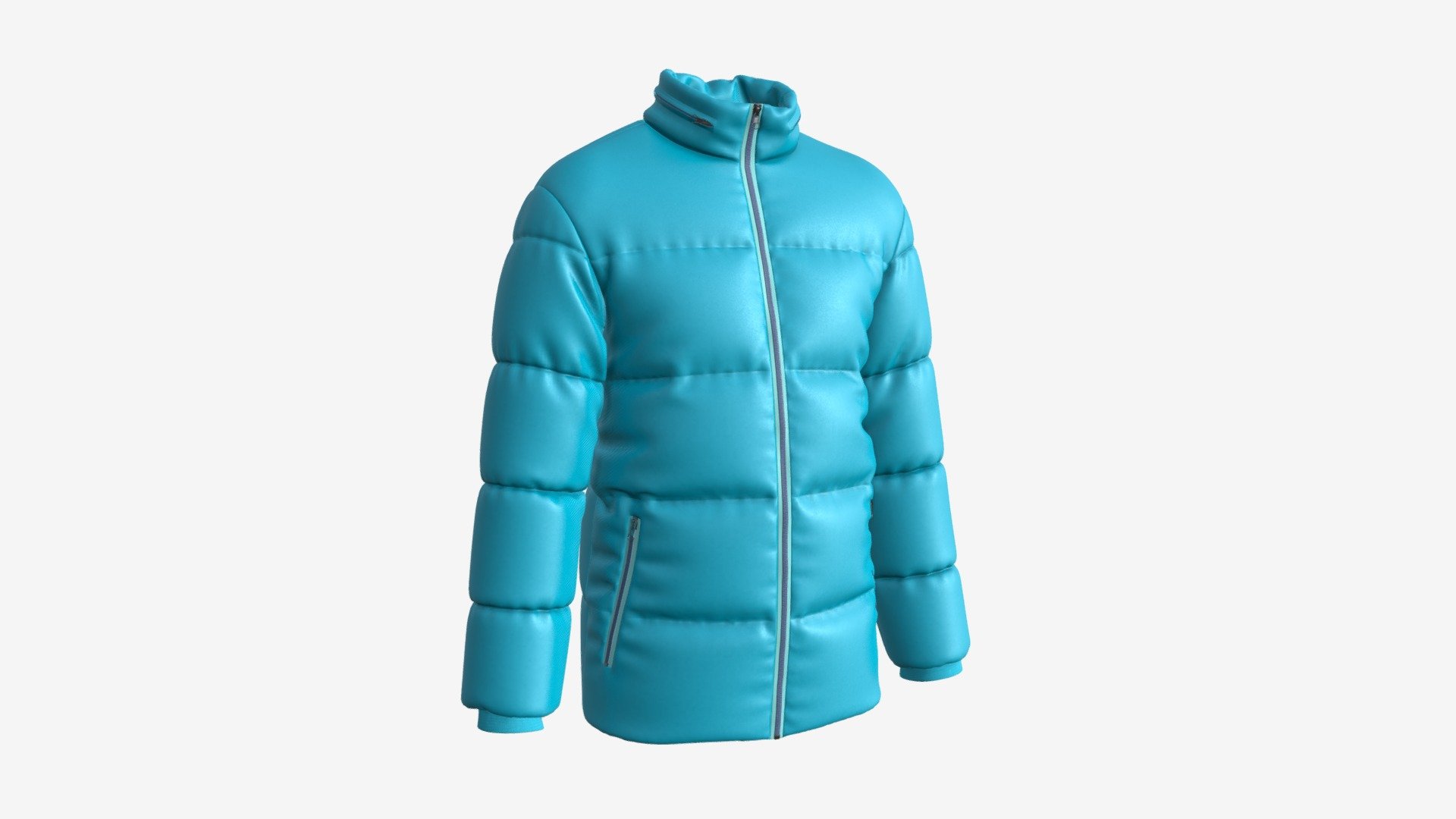 Quilted Jacket for Men Mockup Light Blue - Buy Royalty Free 3D model by ...