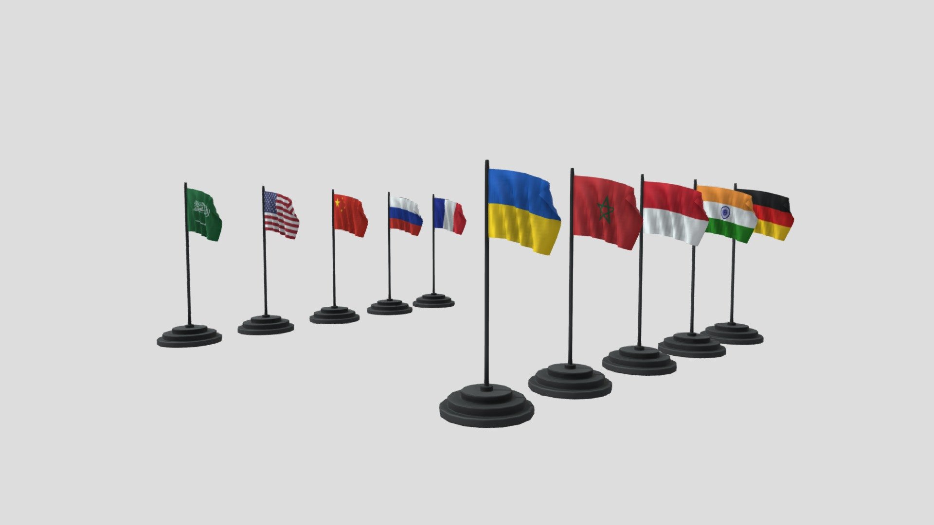 G 20 Flags - Country Flags - Download Free 3D model by numaan.k99 ...