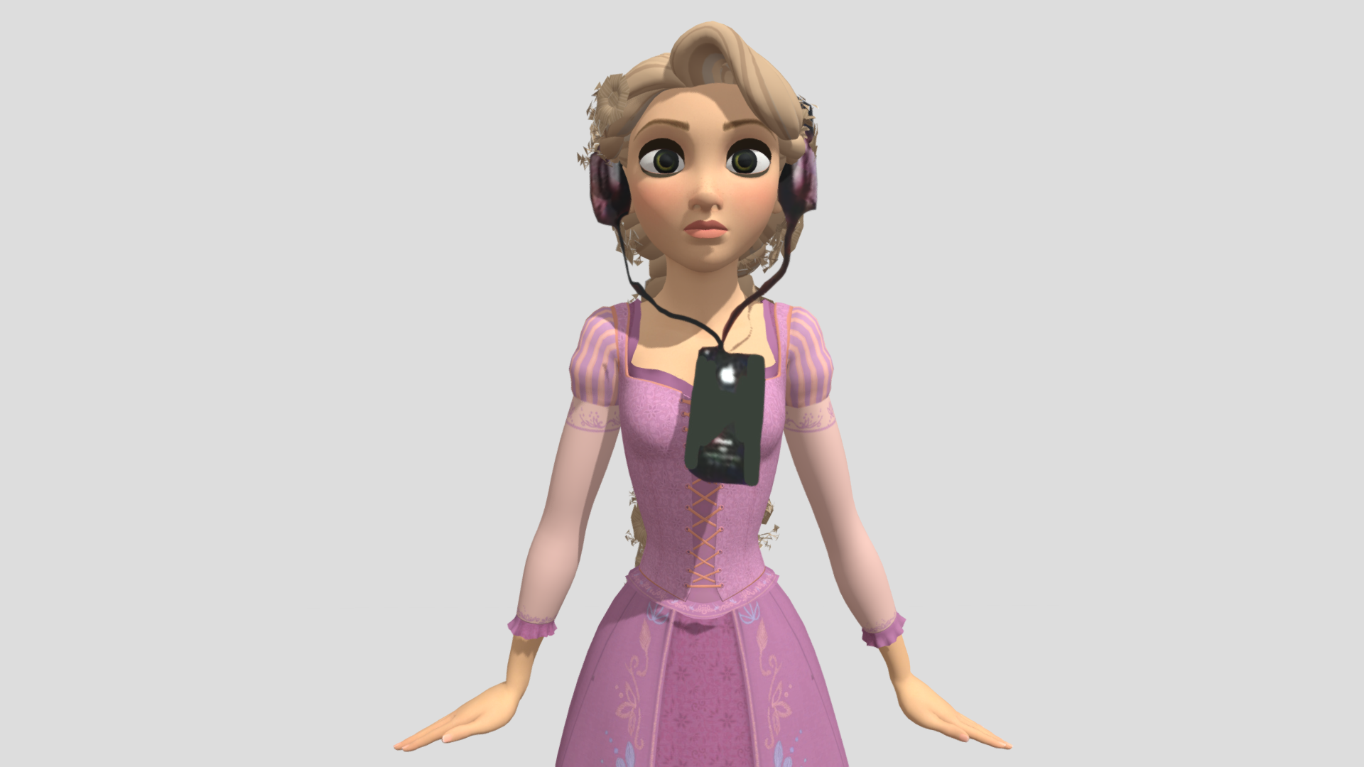 Rapunzel with headphones on - Download Free 3D model by XxDeafYesxx ...
