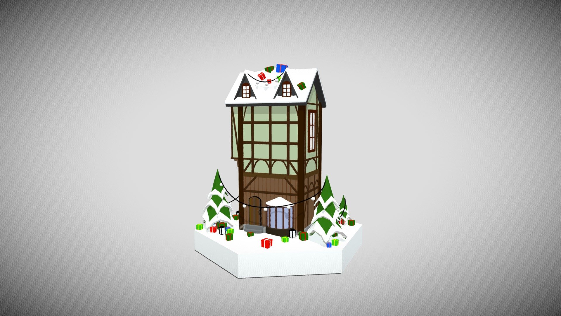 snow low poly house - Download Free 3D model by hikari (@hikari0135 ...