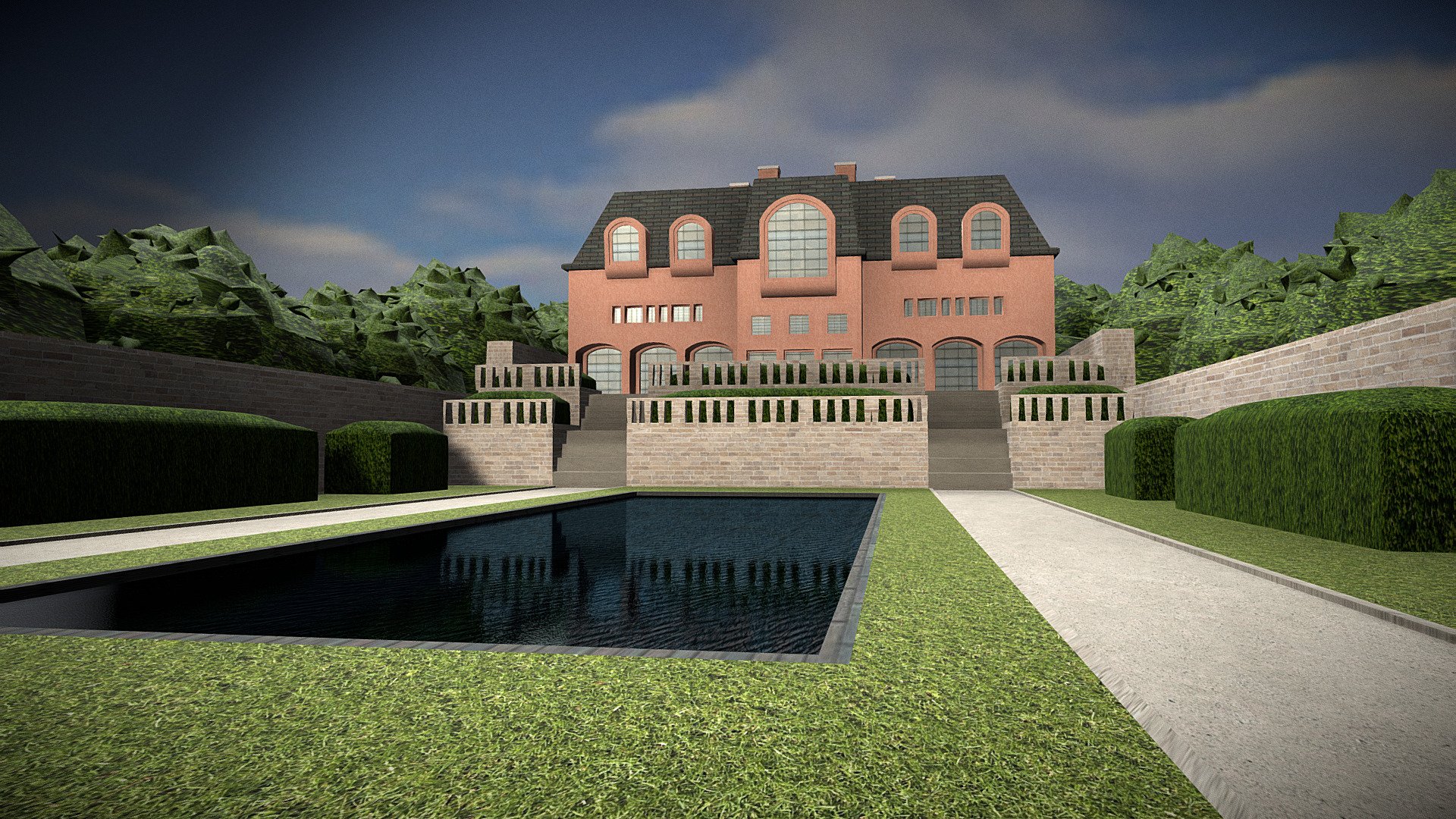 French Château - Download Free 3D model by dylanheyes [7d5cc18] - Sketchfab