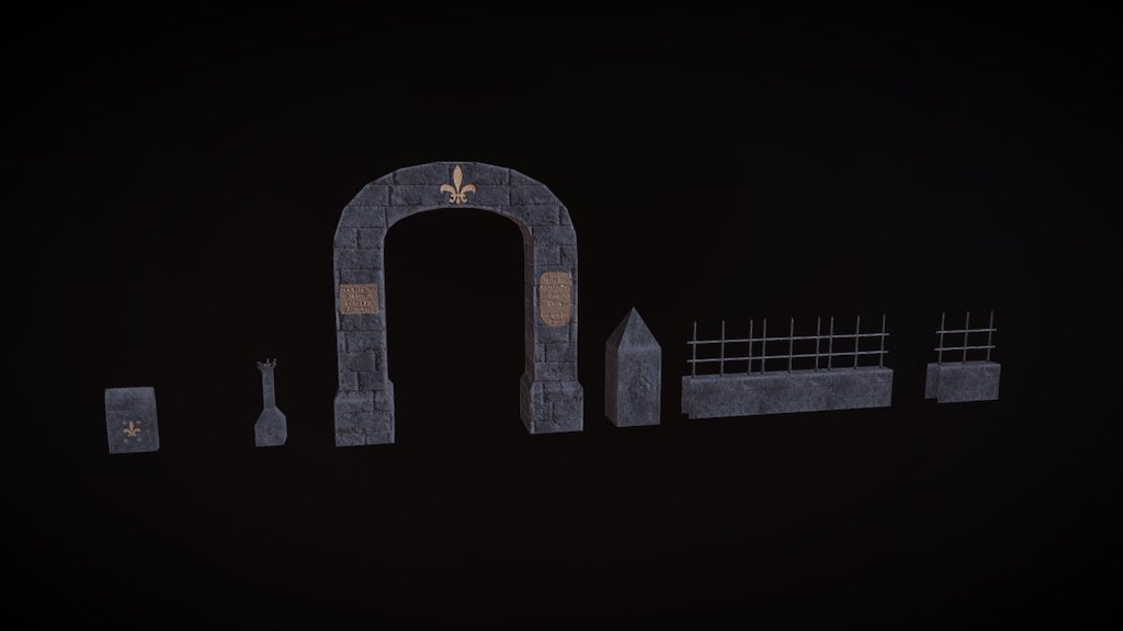 Stylized Graveyard Set - 3D model by Bronzegear [7d657e3] - Sketchfab