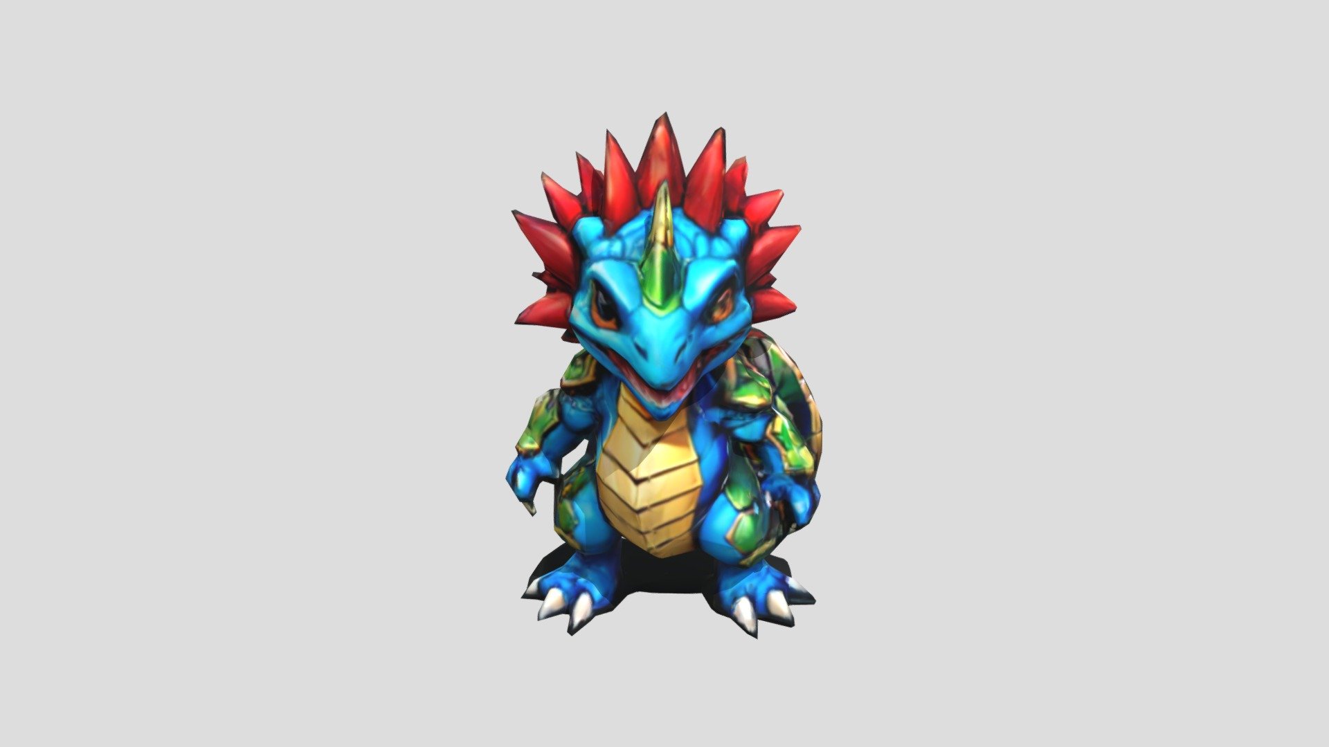 A formidable dragon with striking features, the - Download Free 3D ...