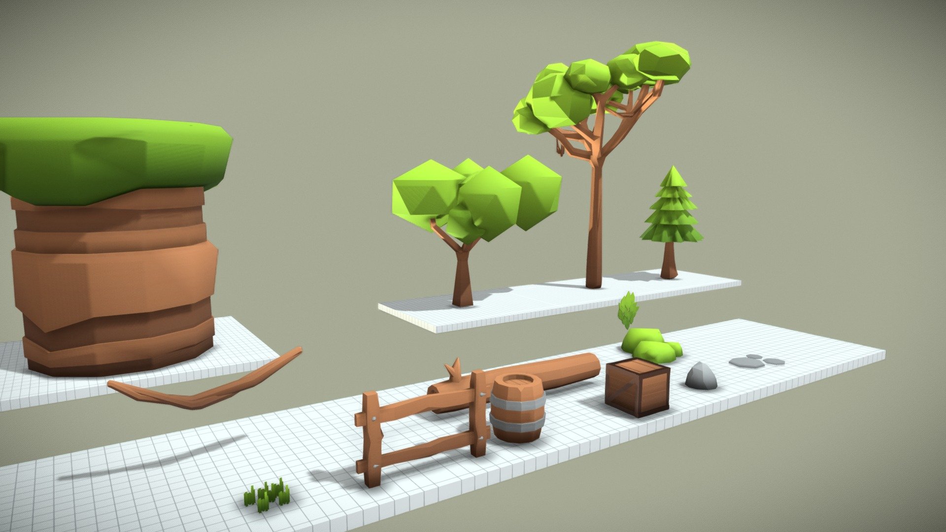 Low Poly Assets (Nature + Items) - Download Free 3D model by Leoprad ...