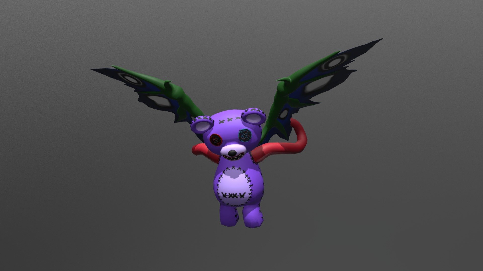 Winged Teddy Bear Fall To Glide Animation - 3D model by portwindyroad ...