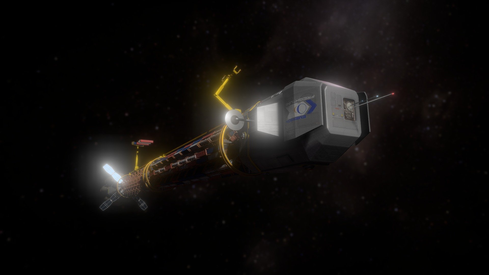Cargo spaceship / Porte-conteneurs spatial - 3D model by mrcyb [7d6f435 ...