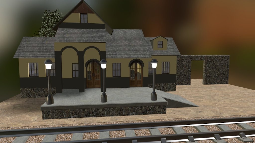 Railway Station - Download Free 3D model by Dolores (@upto21) [7d7fcaf ...
