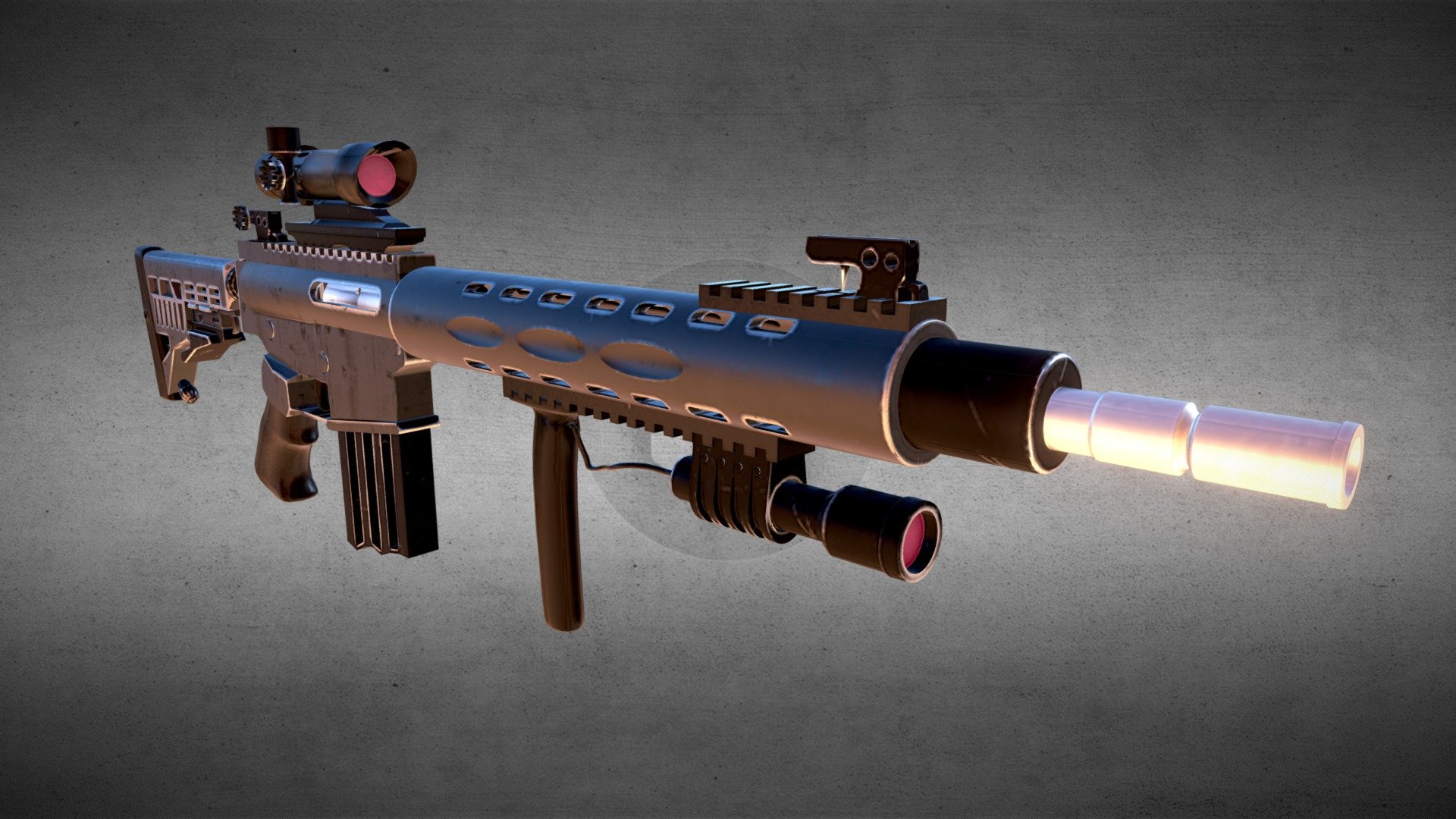Titan Far 308 Rifle - 3D model by OsamaDeep [7d839b8] - Sketchfab