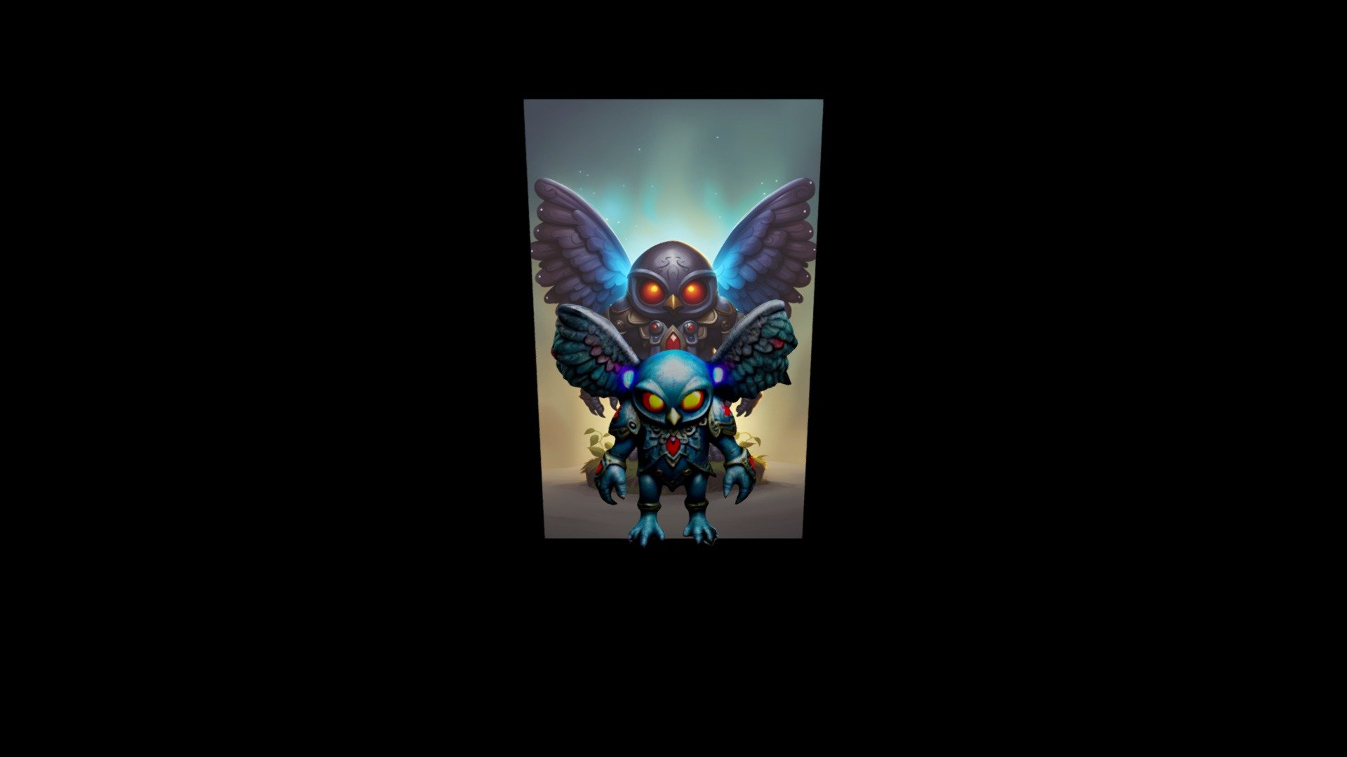 cartoon illustration of a winged robot with glow - Download Free 3D ...