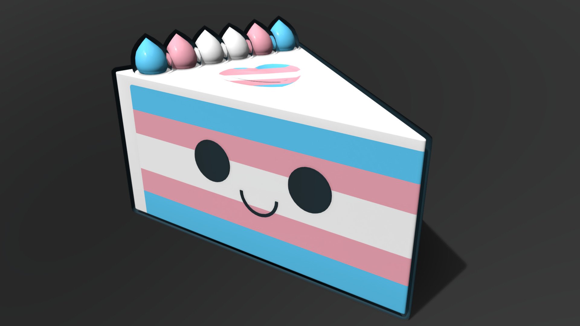Trans Cake - 3D model by Ms Malvolio (@ms_malvolio) [7d93058] - Sketchfab