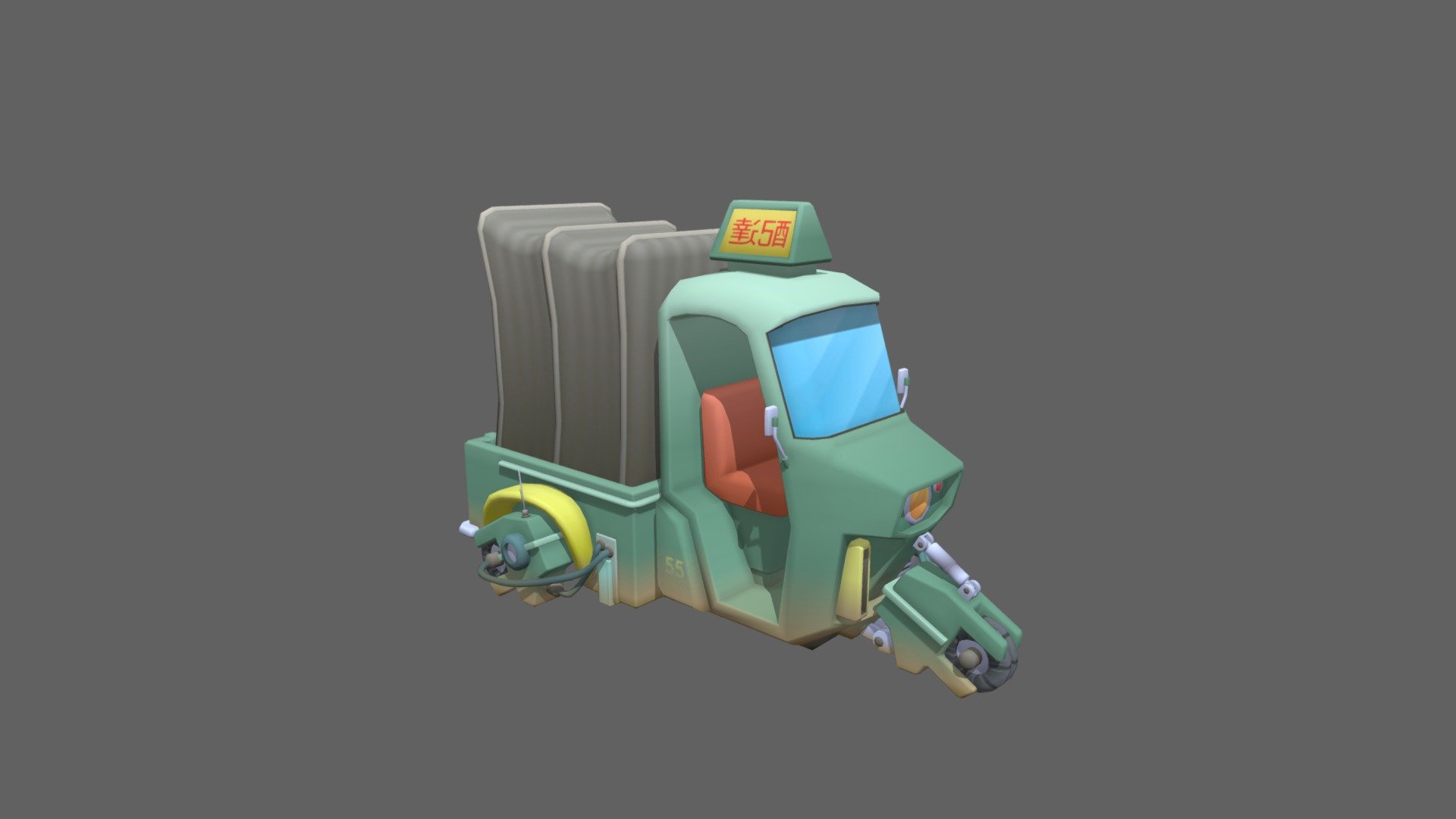 Flying tuktuk (Retrofuturism) - 3D model by Ivan Ushakov (@ushakof ...