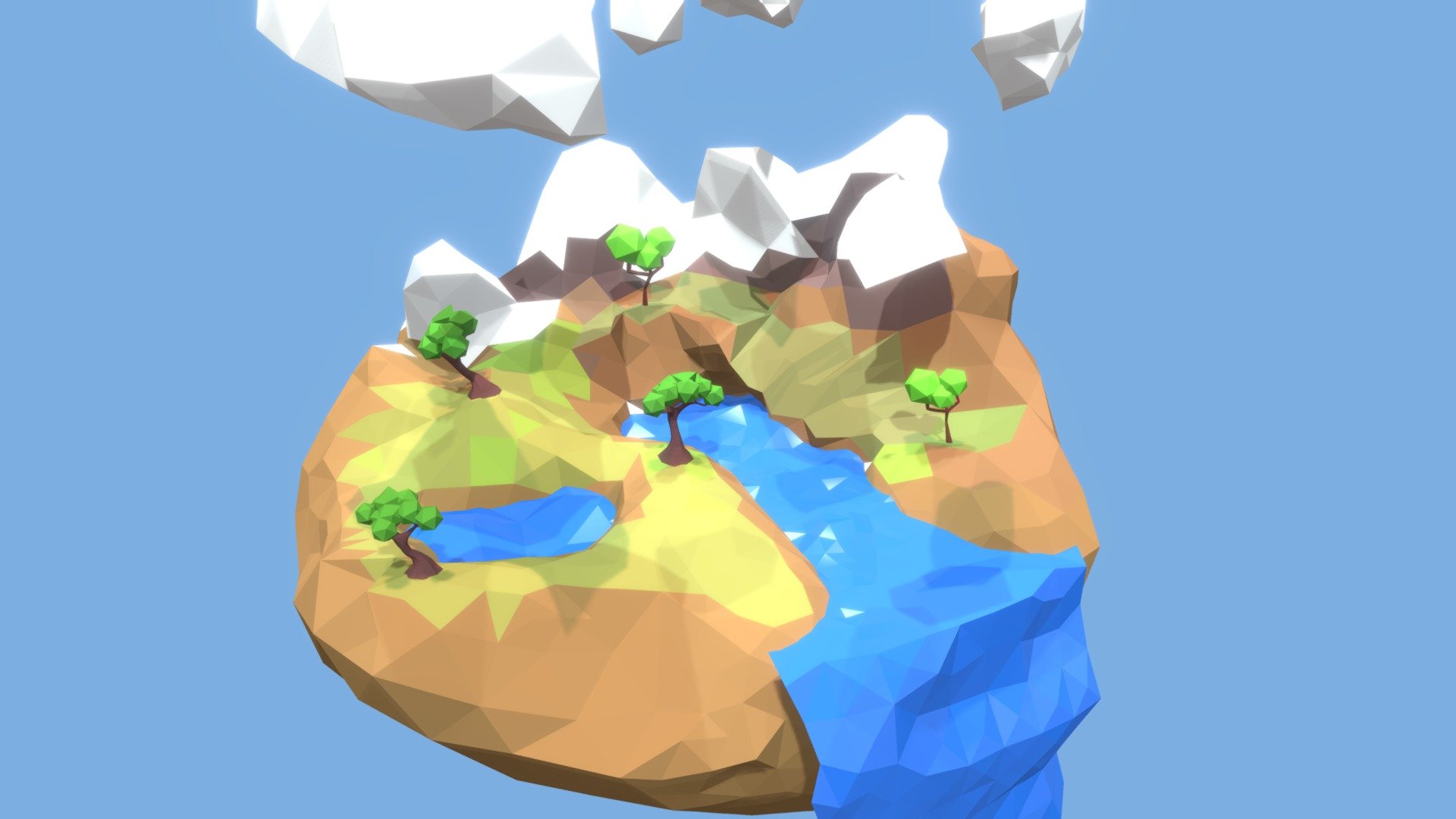 Low Poly Island - 3D model by drixburger [7da6611] - Sketchfab