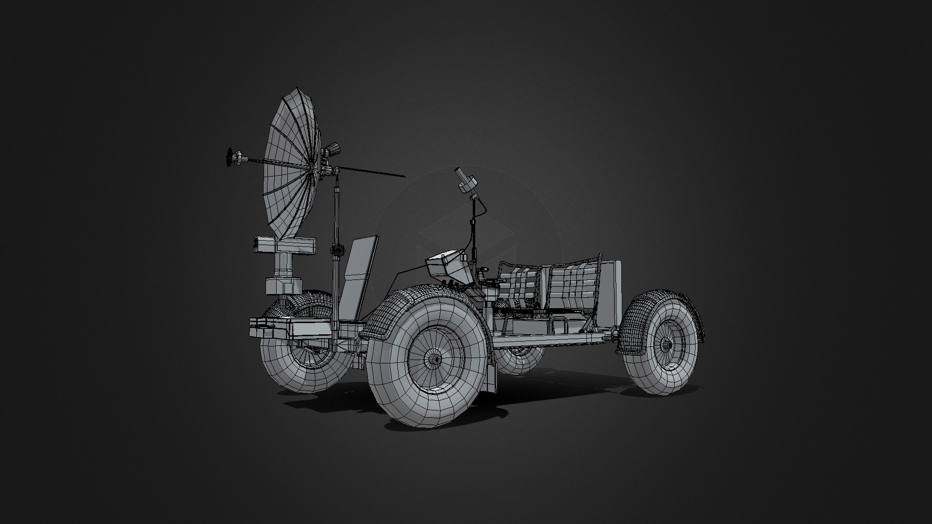 Lunar Rover Wireframe - 3D model by Fabio (@fabiolopez) [7db0611 ...