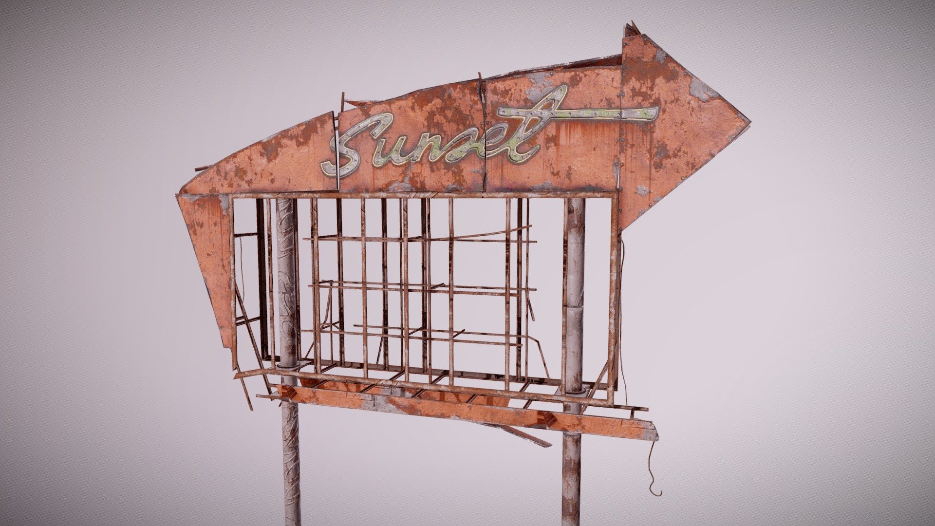 PAS - Post Apocalyptic Abandoned Sign 02 - Buy Royalty Free 3D model by ...