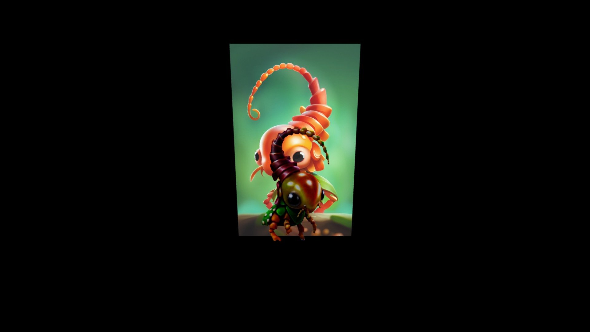 cartoon illustration of a cute little orange squ - Download Free 3D ...