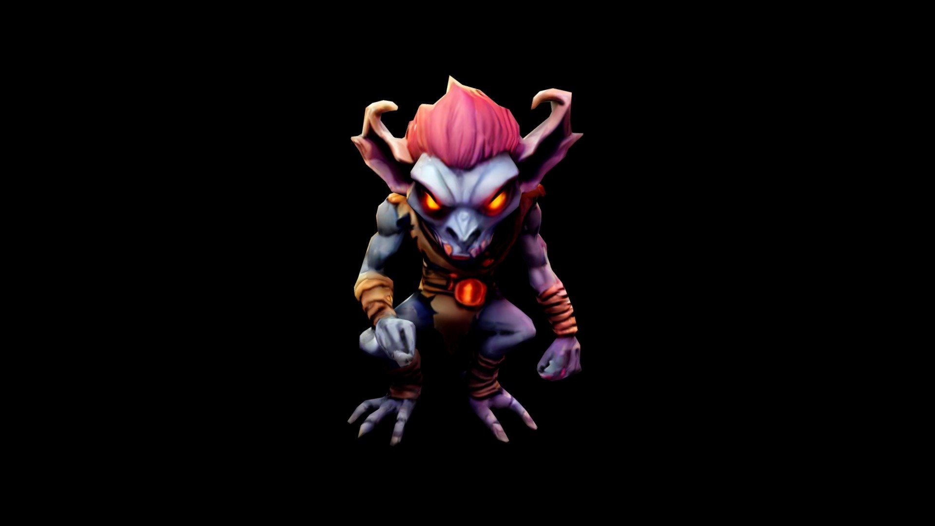 a red-eyed creature with horns, a demon - Download Free 3D model by ...