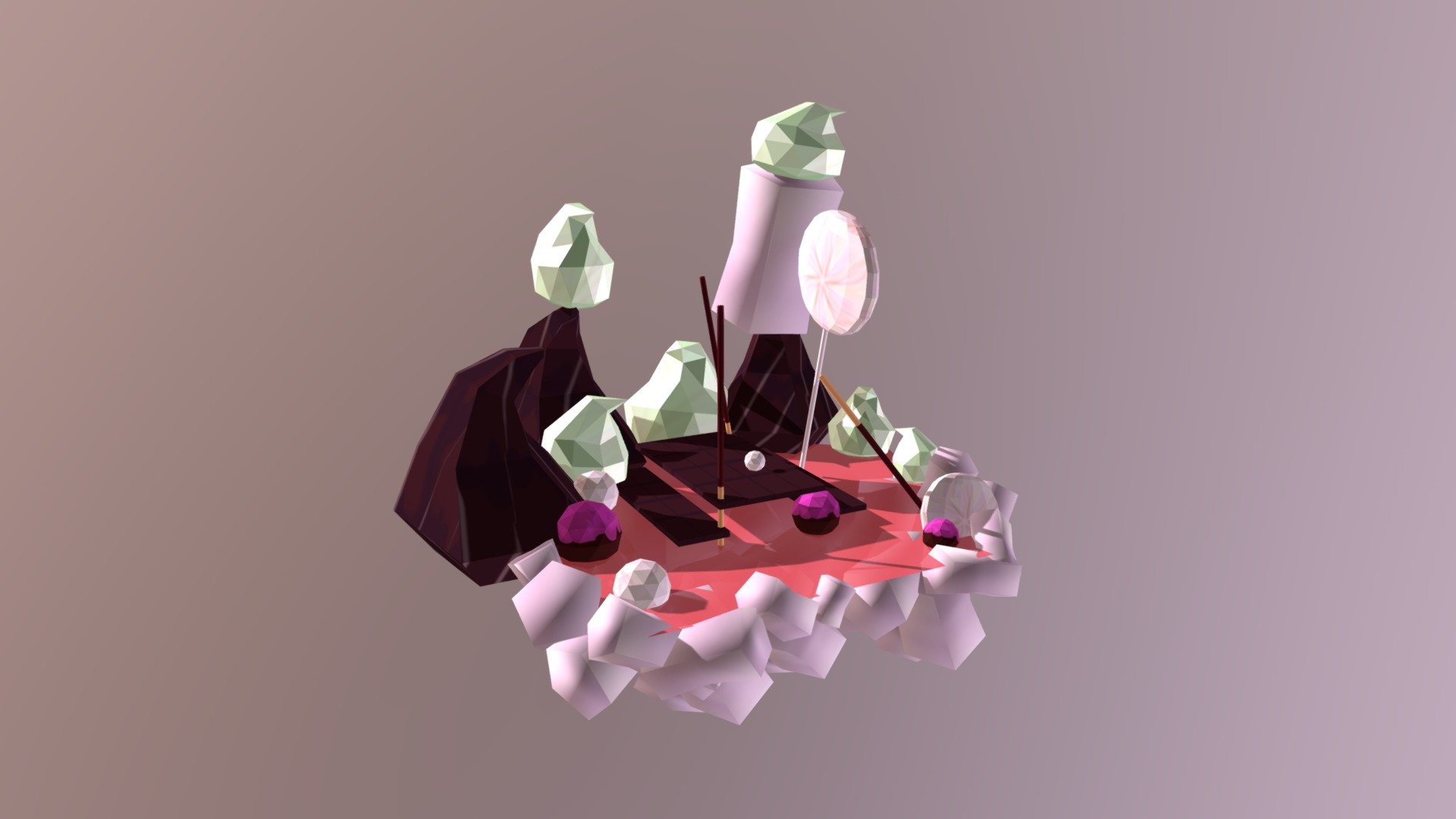 CandyLand Picnic Site - 3D model by Scaranpannoir [7dde6f6] - Sketchfab