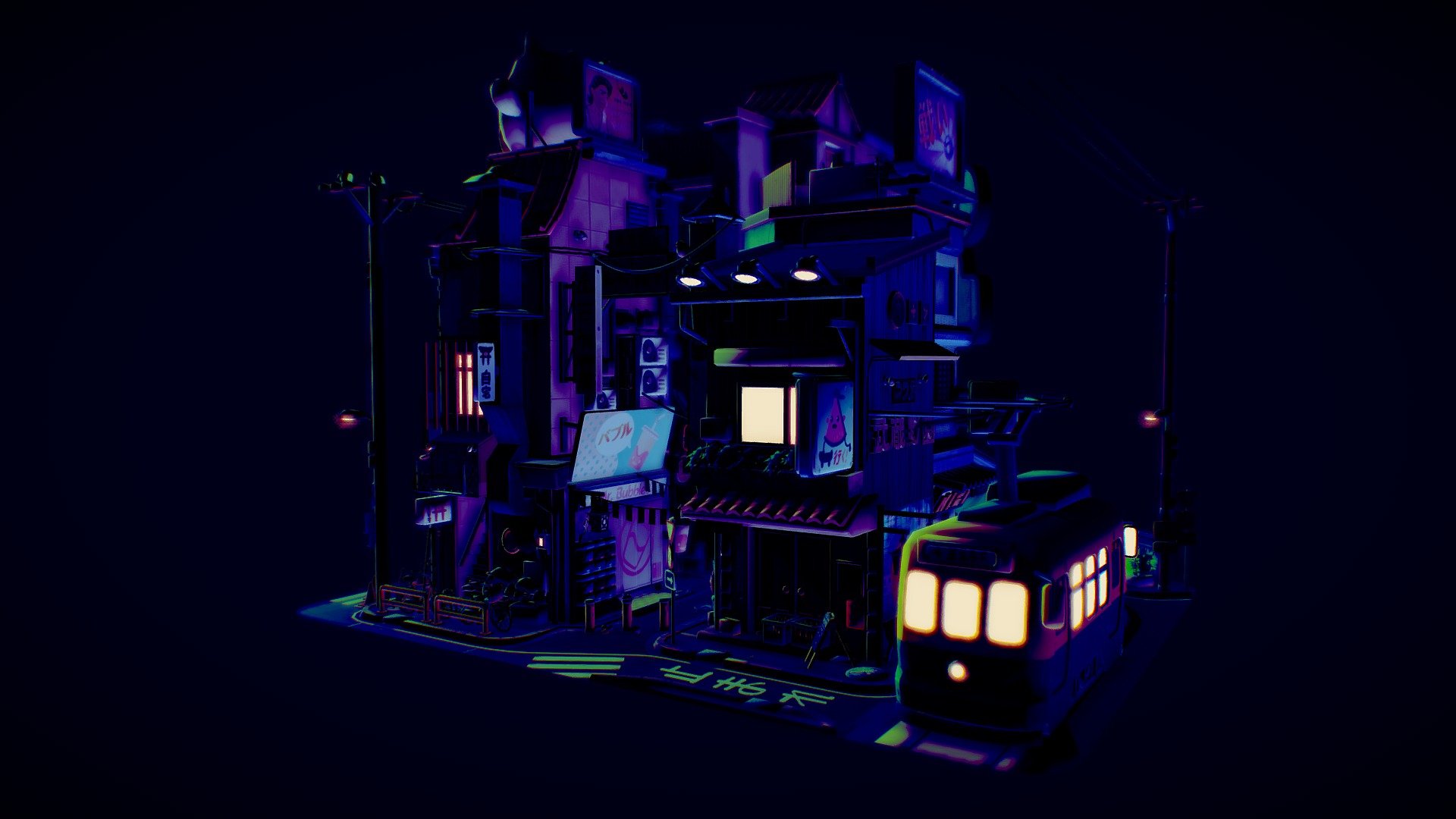 Neon Night Littlest Tokyo - 3D Editor Challenge - 3D model by mique ...