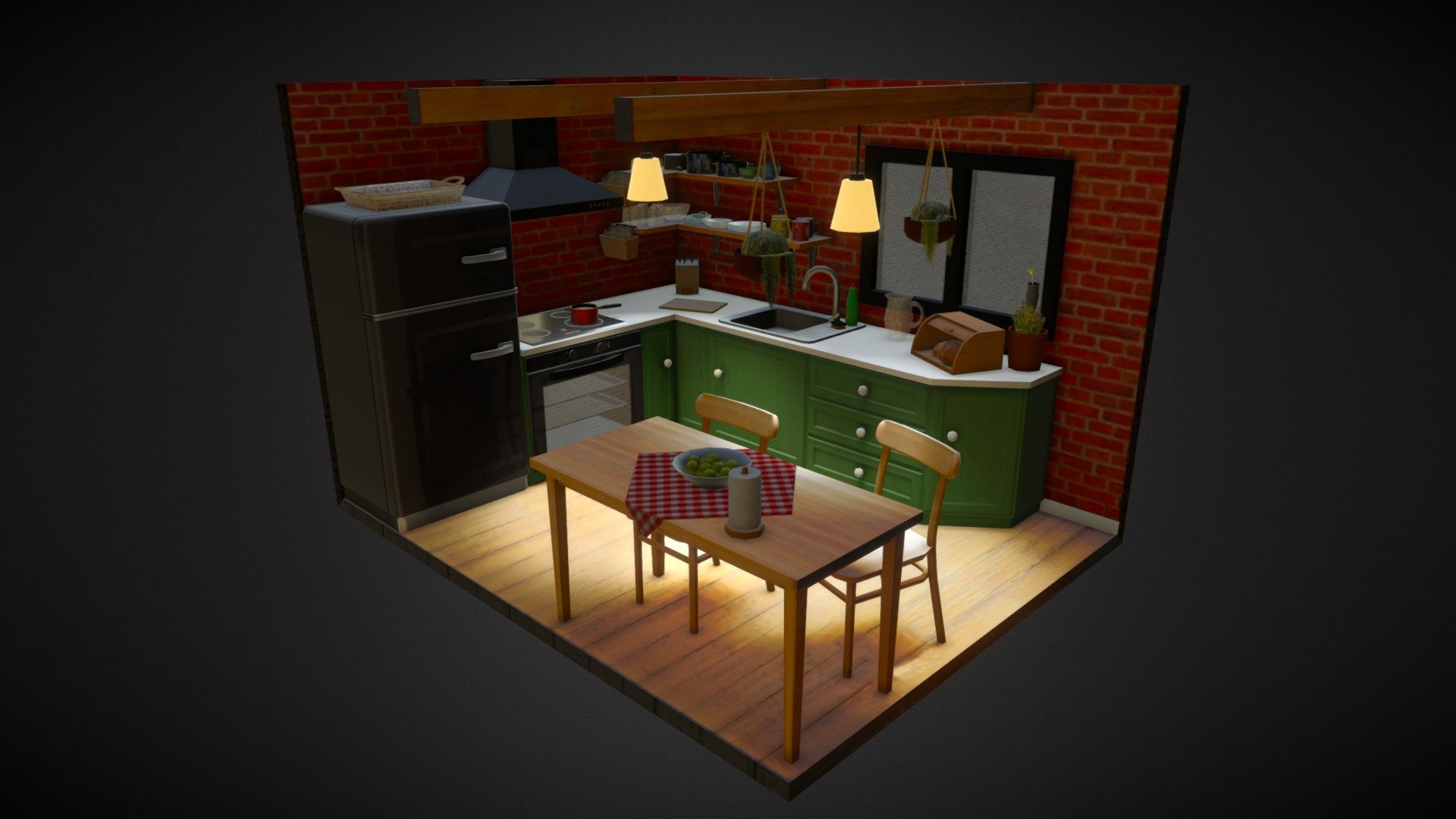 Rustic kitchen - Download Free 3D model by Elena FF (@elenaferfor ...