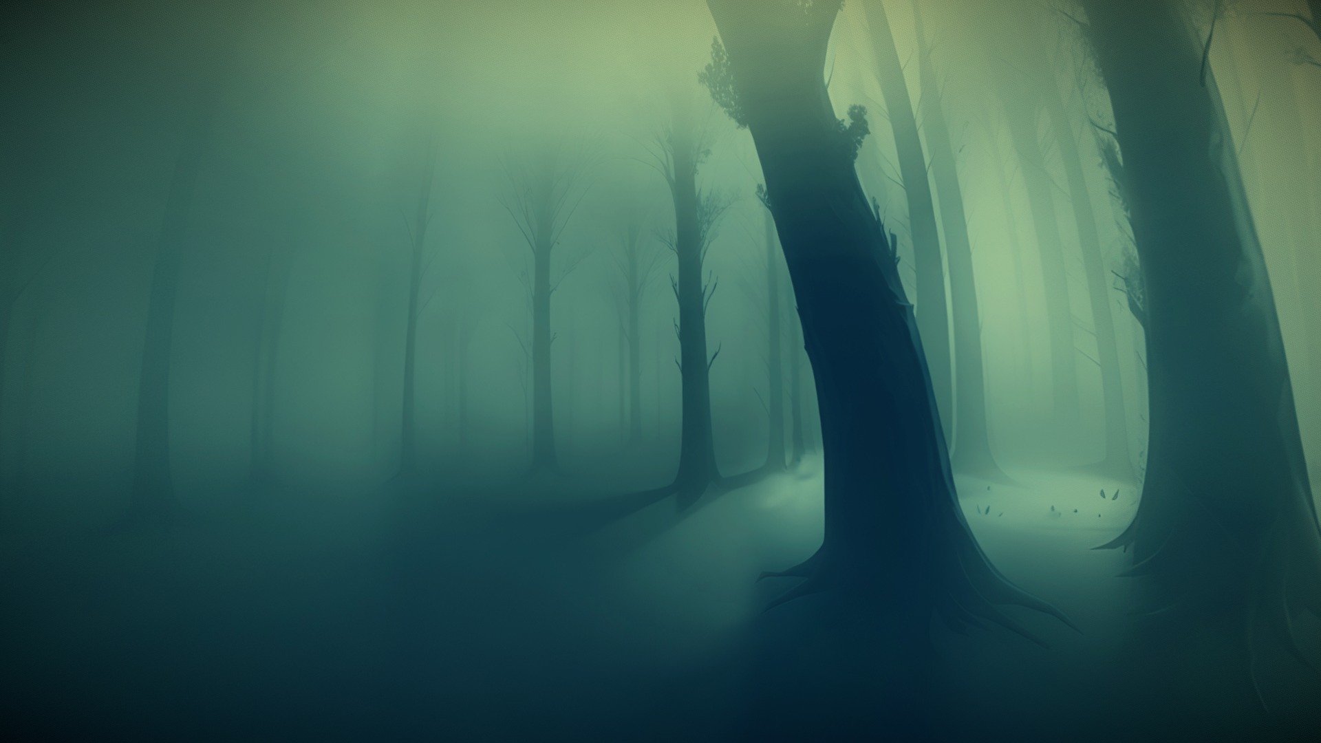 creepy misty forest, greenish fog, skybox - Buy Royalty Free 3D model ...