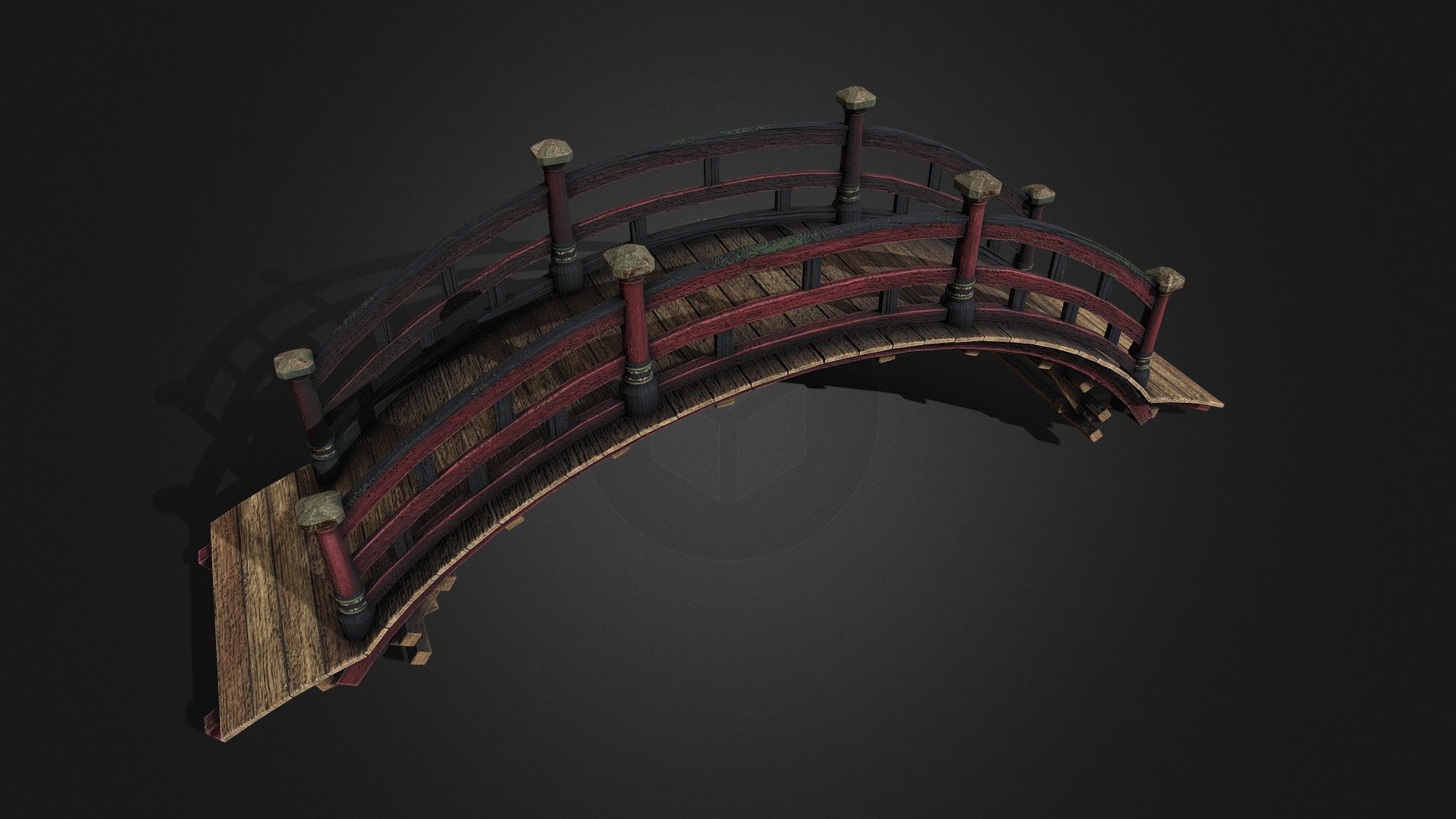 Japanese Moon Bridge (game ready asset) - Buy Royalty Free 3D model by ...