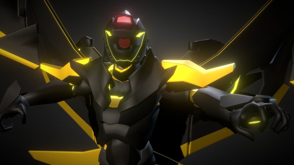Gold Frame Crow - 3D model by Chakree (@Chakree555) [7e1450b] - Sketchfab