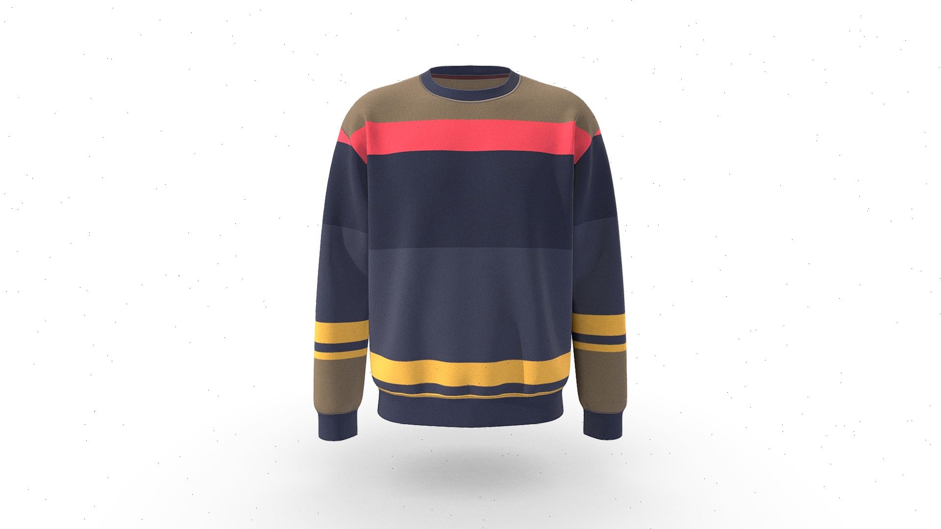 Men Oversized Colorblock Sweatshirt - Buy Royalty Free 3D model by ...
