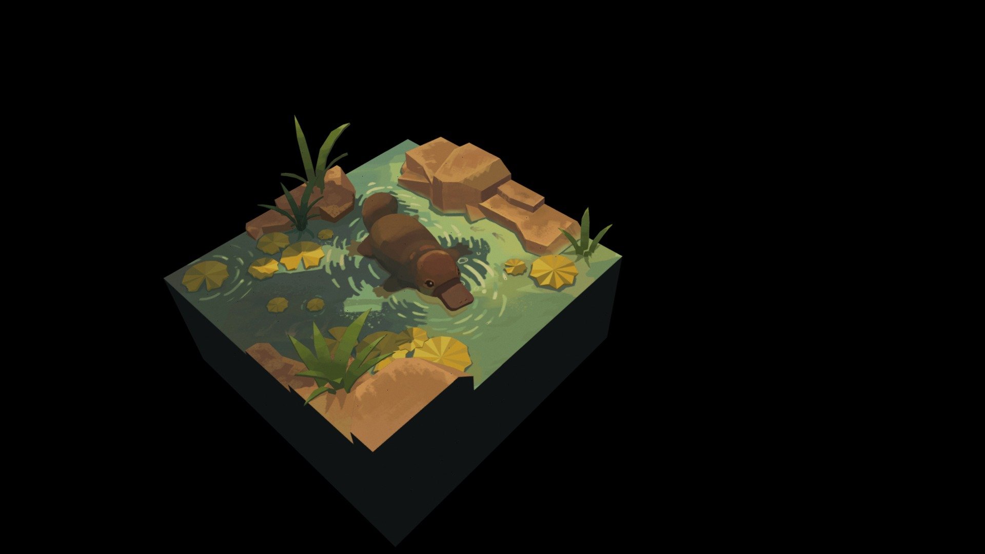 Platypus in the pond - 3D model by Aleksandr Kulish (@AleksandrKulish ...