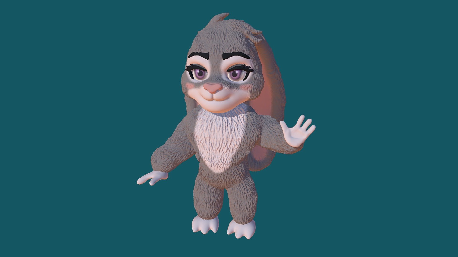LiluBunny Cartoon Character in Libubu Style - 3D model by Ivan ...