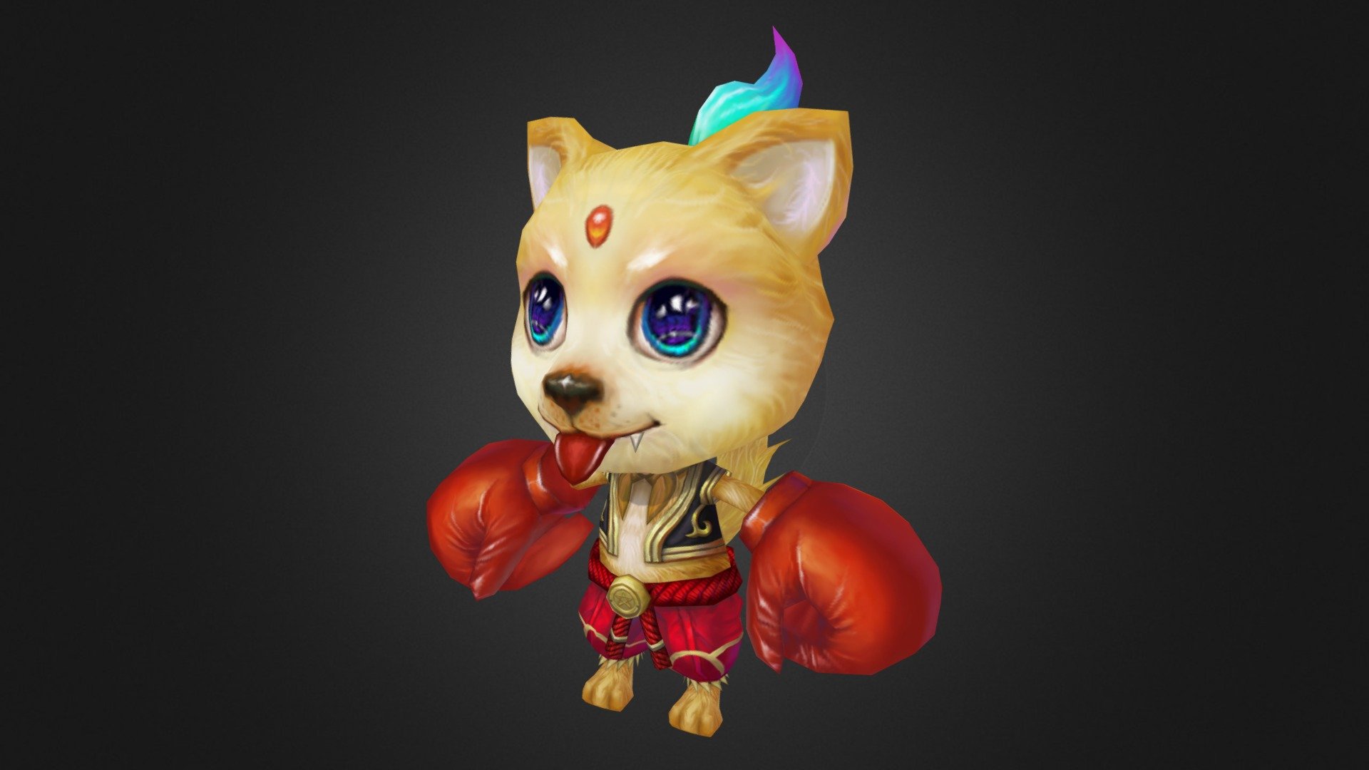 boxing cute dog - 3D model by lydiaqx [7e49668] - Sketchfab