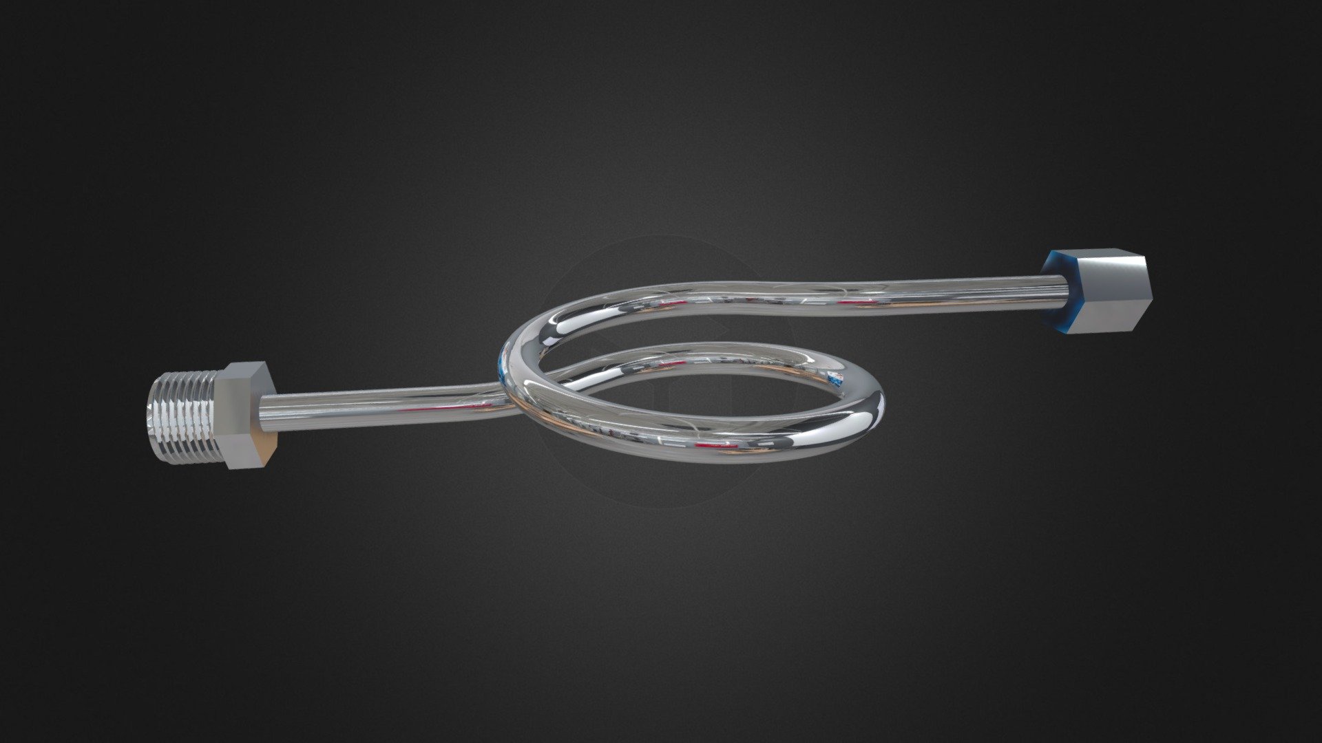 Syphon Tube Stainless Steel M14x1_5 x 0_5in - 3D model by ...