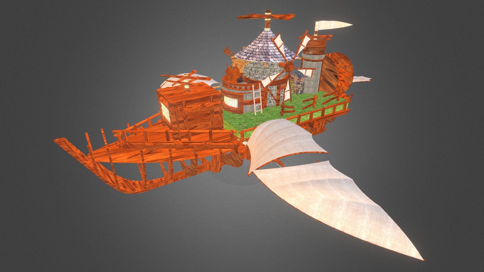 Flying Windmill - 3D model by Milàn SALMONA (@salmona) [7e56cb5 ...