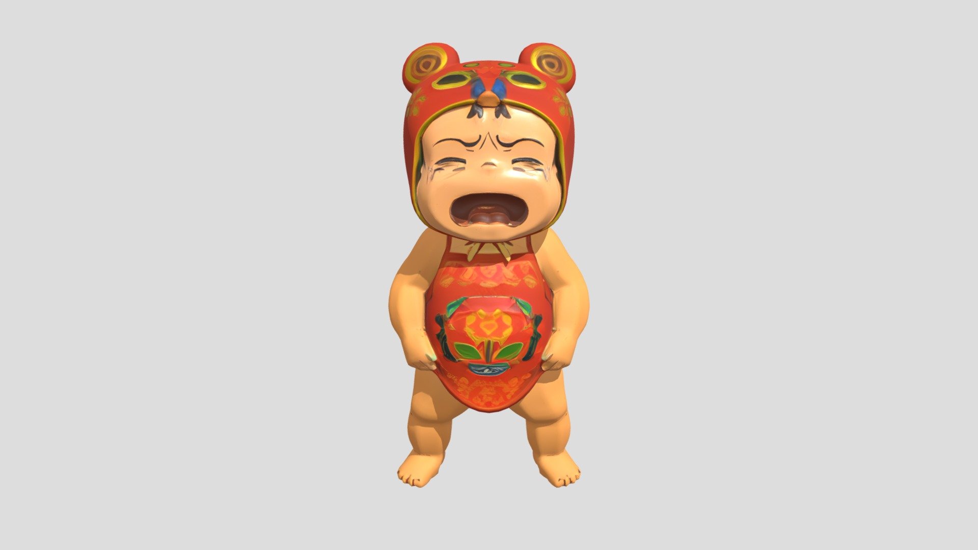 Crying baby in a traditional outfit - 3D model by simon.tu [7e5f7b1 ...