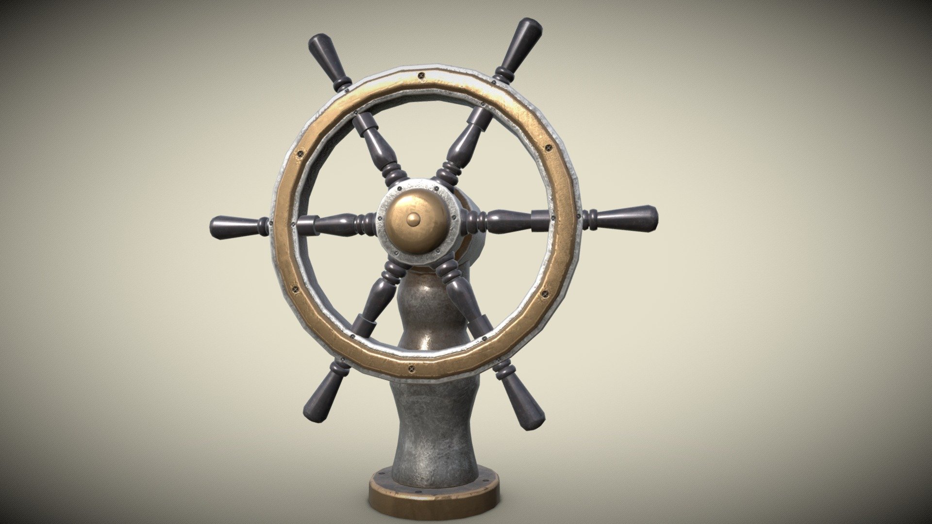 Vessel Wheel for sea ship and bell PBR game read - Buy Royalty Free 3D ...