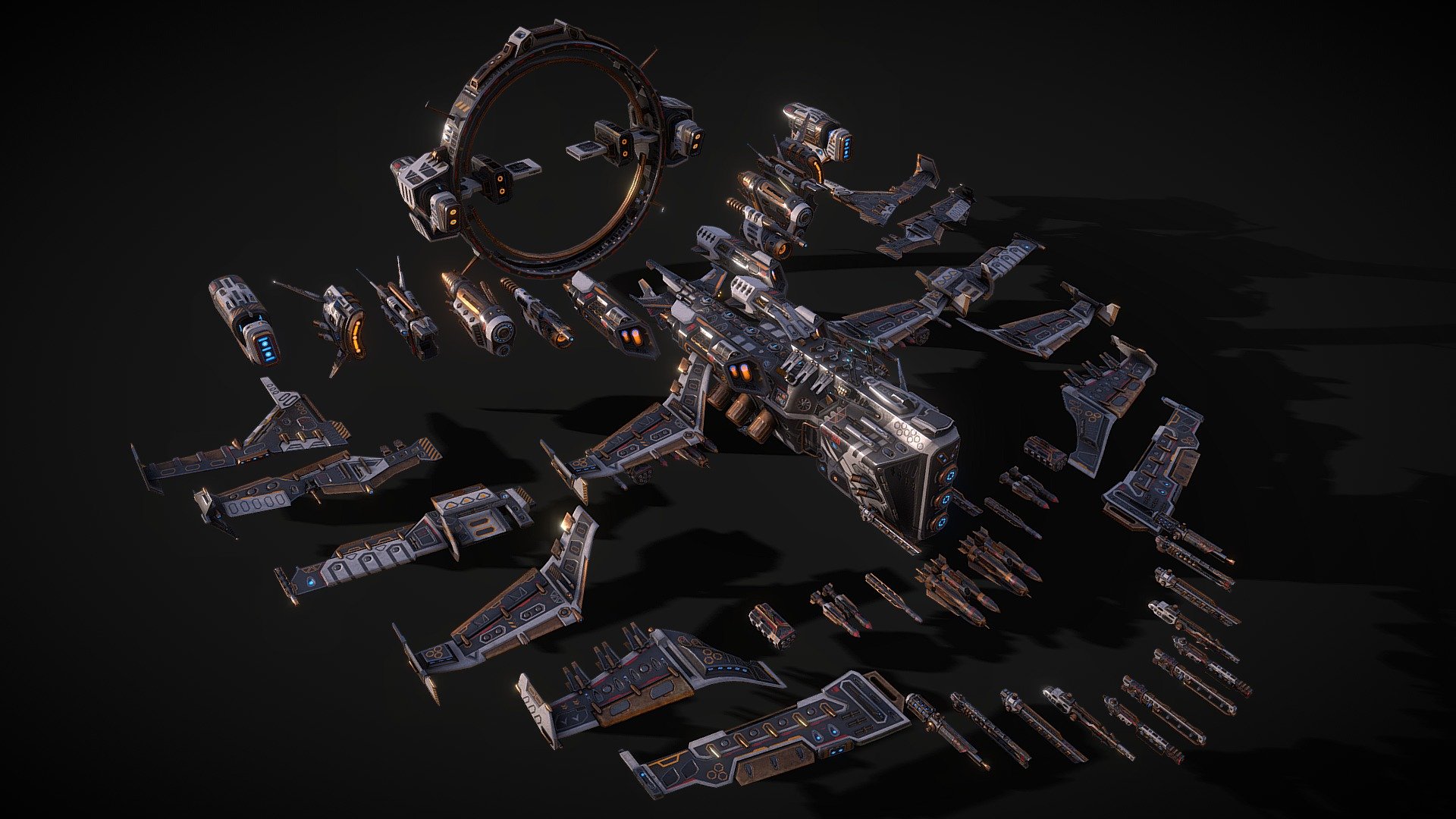 Spacecraft 01 Modular Pack - 3D model by Havolk [7e630a9] - Sketchfab