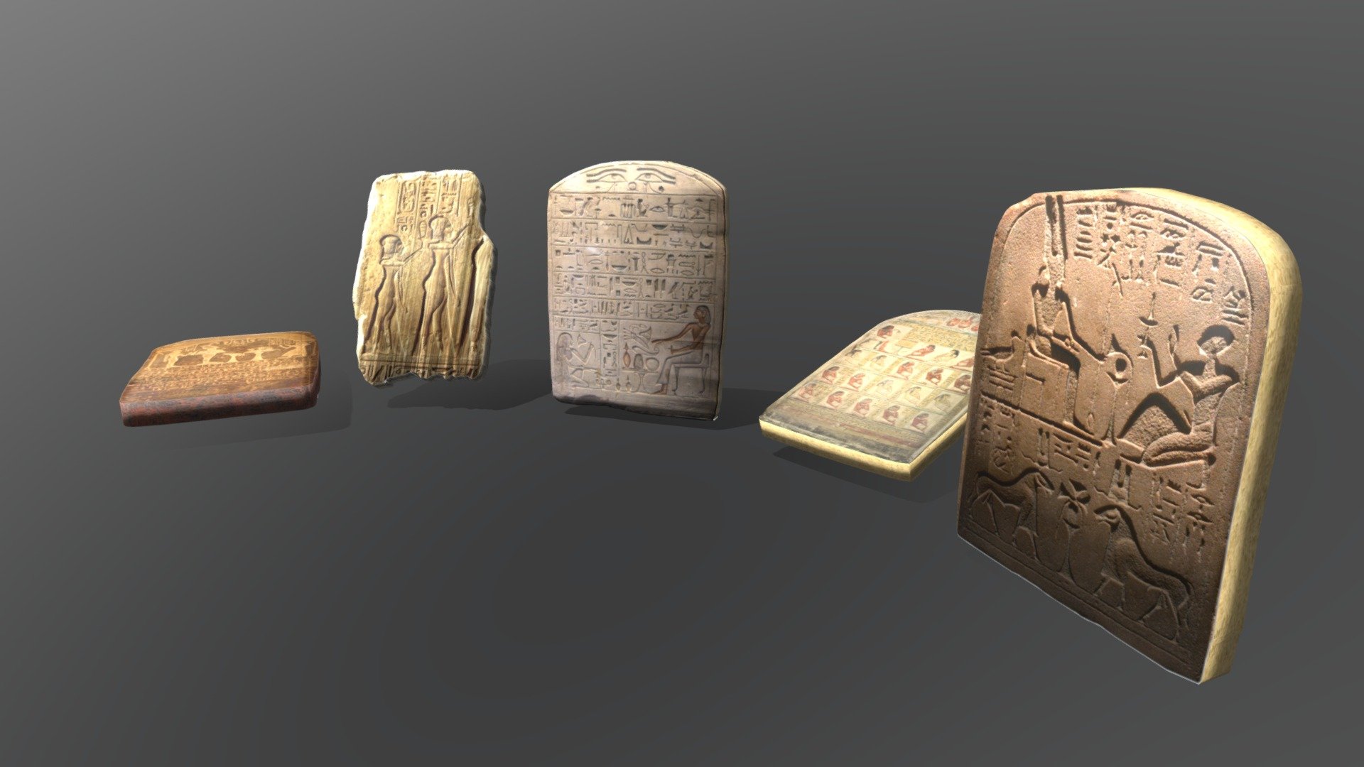 Egyptian Stelae 1-5 - Download Free 3D model by Arts eTeaching 1 ...