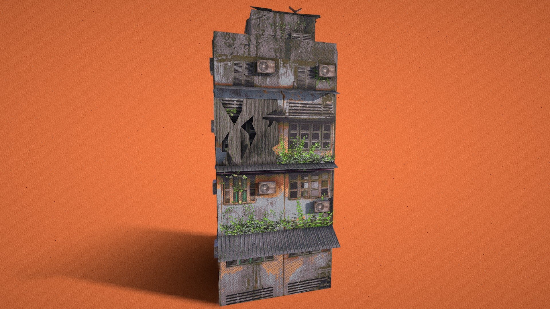 PSX Grungy Stacked Slum Building - 3D model by Kasugay𓅂 (@Kasugay ...