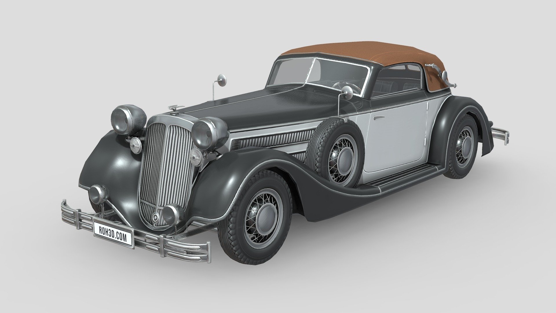 Low Poly Car - Horch 853 A Sport Cabriolet 1937 - Buy Royalty Free 3D ...