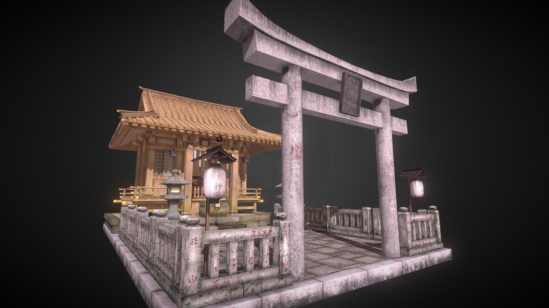 Japan Shrine Temple - Buy Royalty Free 3D model by animod [7e79a09 ...