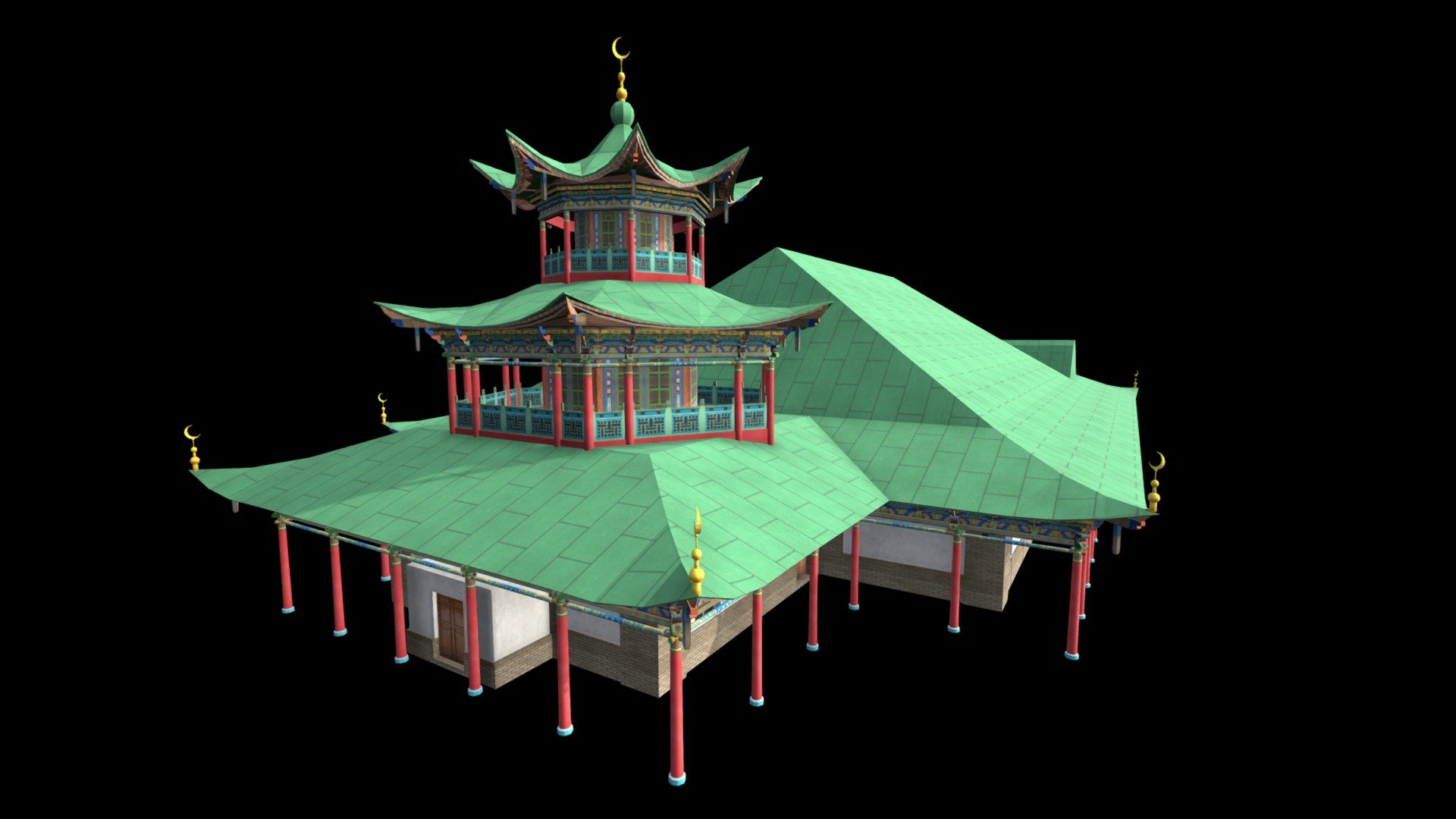 Zharkent_mosque - 3D model by Dmitriy Kiyko (@kiyko) [7e7e03a] - Sketchfab