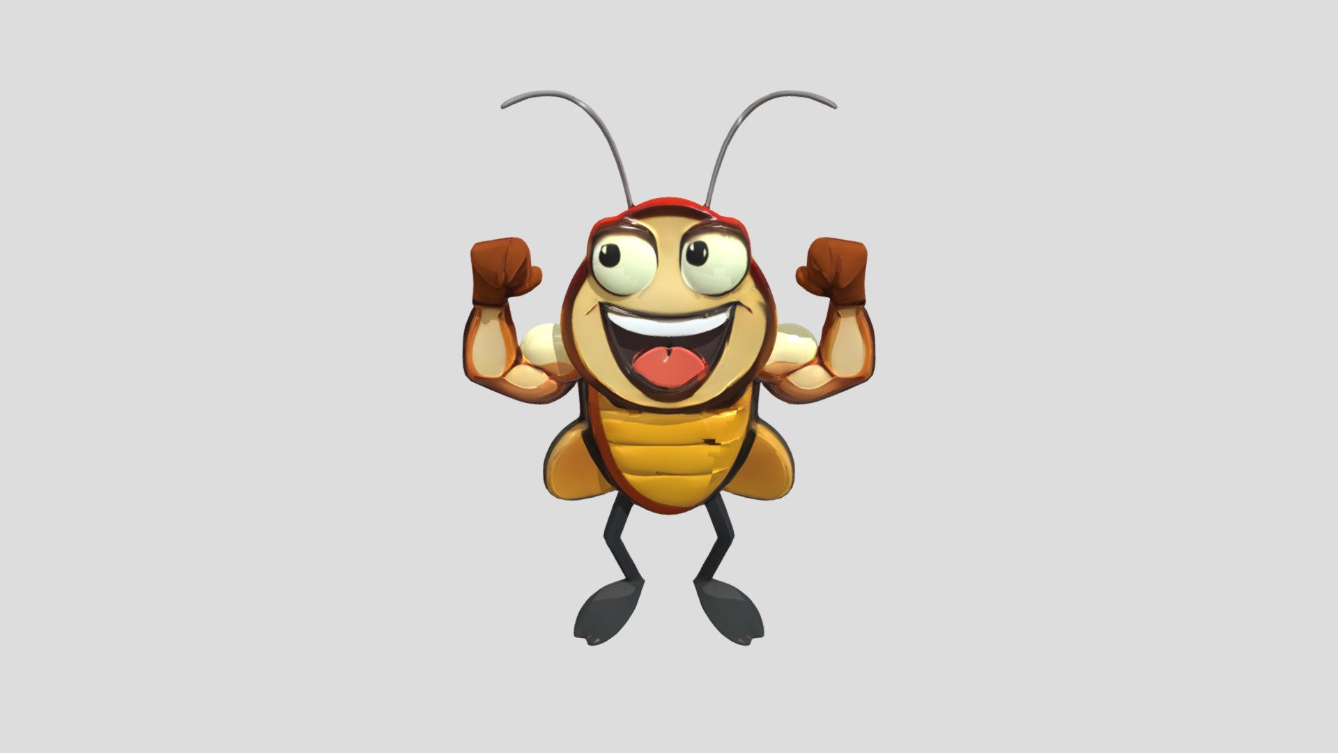 Cartoon muscular cockroach character - 3D model by guilyeg [7e8618a ...