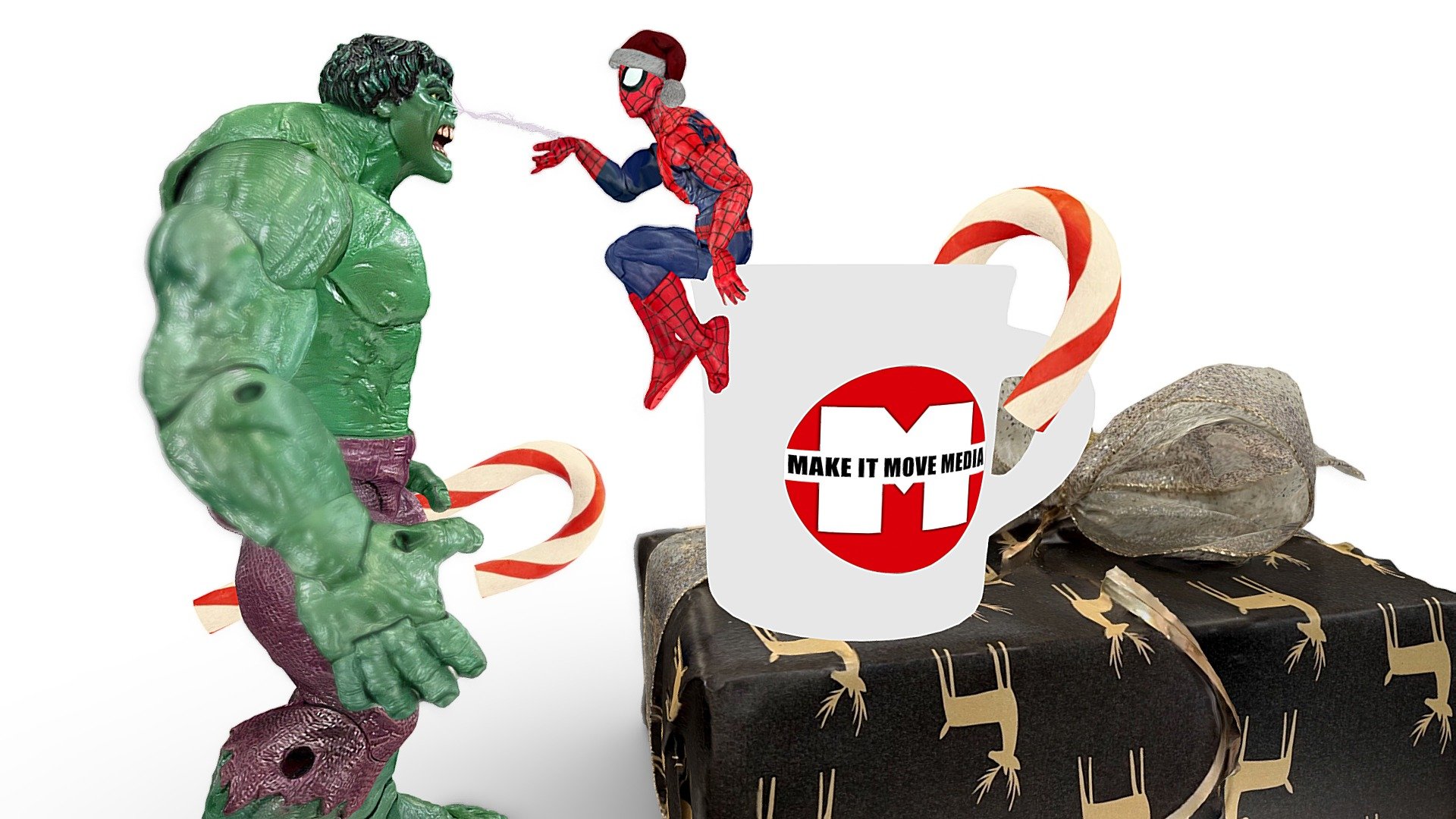 Spidey and Hulk Action Figure Christmas Scene - 3D model by ...