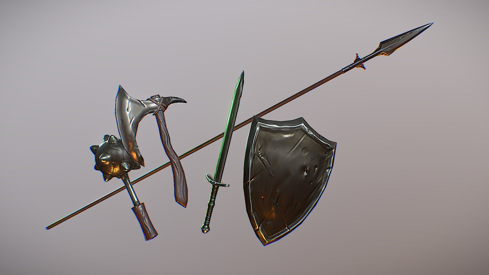 Low poly Stylized weapon set - Buy Royalty Free 3D model by Kenith ...
