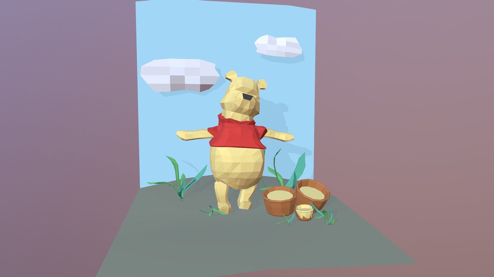 Low poly Winnie the Pooh scene - 3D model by Anna Lesniewska ...